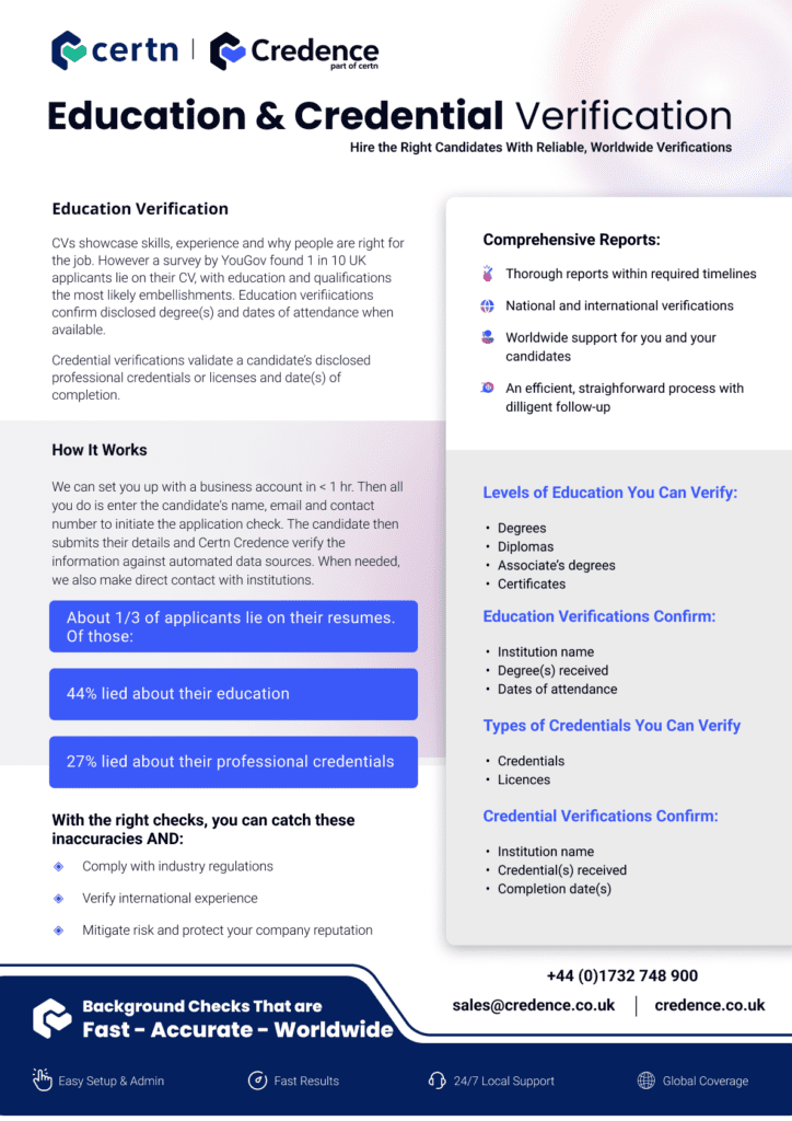 Product Guide: Education and Credentials Verification Checks | Certn
