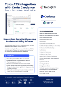 Product Guide: Background Screening Integration with Talos ATS | Certn